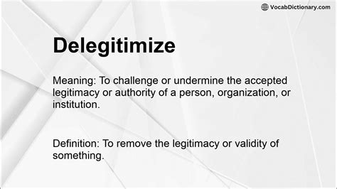Delegitimize Meaning Youtube