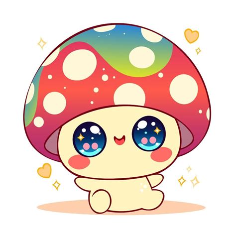 Kawaii Mushroom Illustration Cute Magical Mushroom Chibi Mushroom Vector Image In 2025 Cute