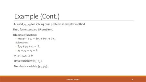 Chapter 3 Simplex Method Dual Simplex Method By