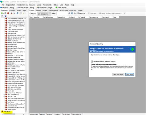 Error In Created Job Site Quantify Api