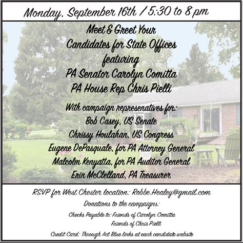 Meet And Greet For Pa Candidates And Representatives Chris Pielli