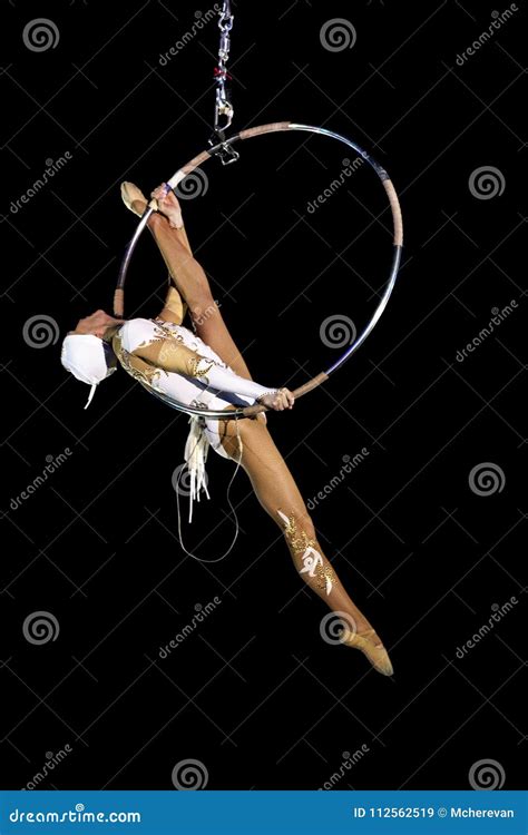 Girl Gymnast In The Circus Aerial Ring Russian Circus A Gymnast