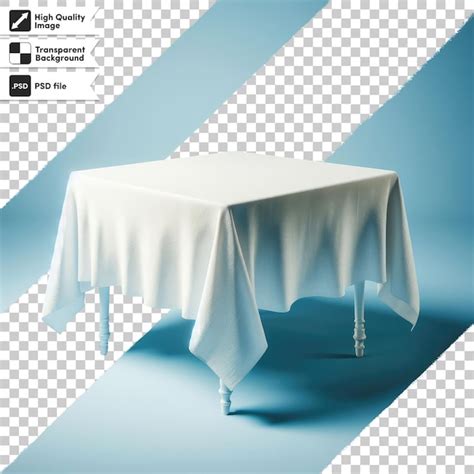 Premium PSD Psd A Table With A White Tablecloth On Transparent Background