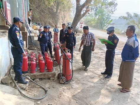 ကလေးဝမြို့တွင် စက်သုံးဆီအရောင်းဆိုင်များအား မီးဘေးအန္တရာယ်ကာကွယ်ရေး ကွင