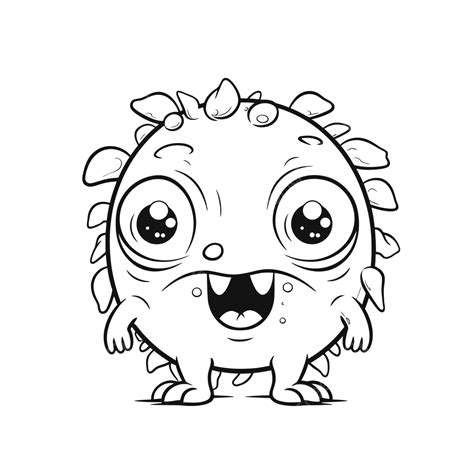 Cute Monster Outline Printable