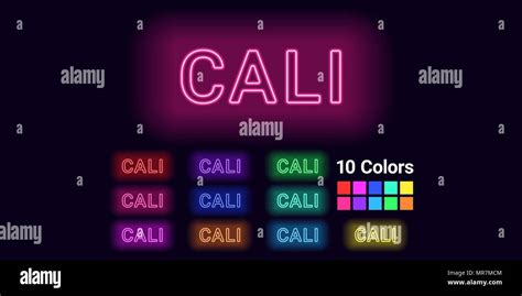 Neon Name Of Cali City Vector Illustration Of Cali Inscription