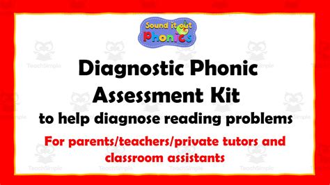 Diagnostic Phonic Assessment Tool Kit By Teach Simple