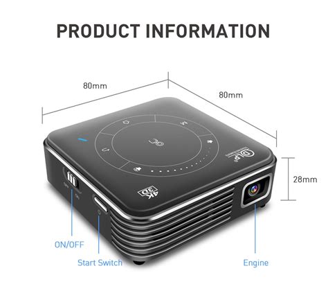 Smartldea P11 Pocket 4k 3d Projector Android 90 24g 5g Wifi
