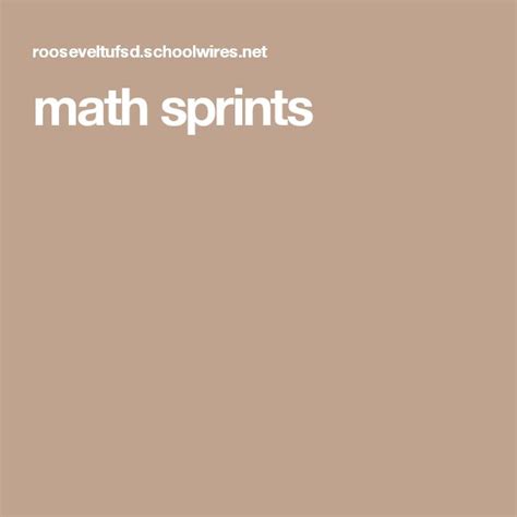 Math Sprints Math Teaching Math School Help