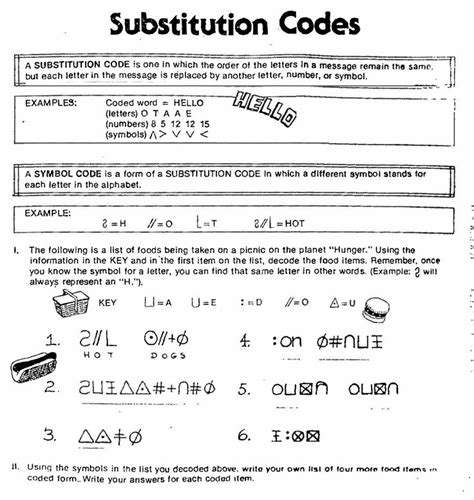 Preschool Substitution Codes Instruction Sheet