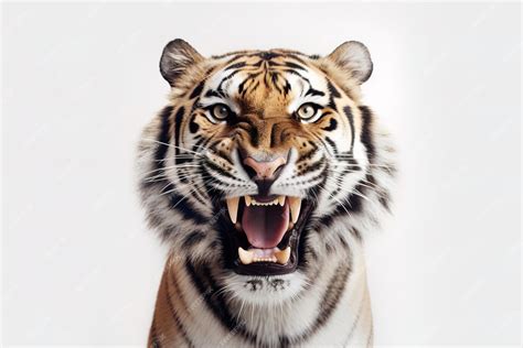 Premium Ai Image Closeup Of An Adult Tiger Growling With Its Mouth