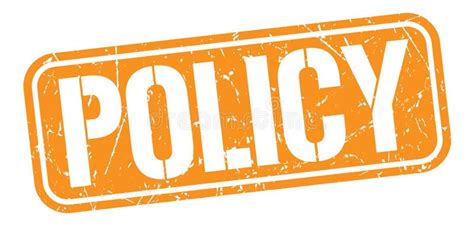 Policy Text Written On Orange Stamp Sign Stock Illustration Illustration Of Stamp Logo 260033112