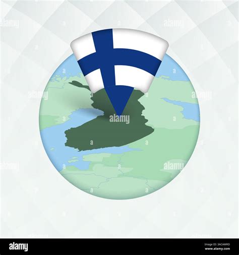 finland map highlighted with flag marker flag pointer on geographic