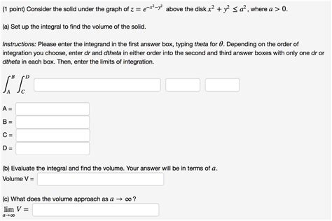 Solved 1 Point Consider The Solid Under The Graph Of