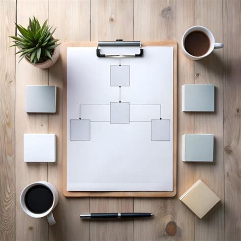 A Simple Yet Effective Visual Representation Of A Flowchart On A Clipboard Premium Ai