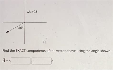 Solved Tai 25 60° Find The Exact Components Of The Vector