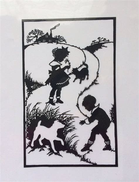 Handmade Paper Cut Silhouettes Papercutting Spaniel Silhouette Art