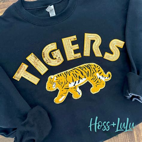 Tigers 312h Gold Sequin Letter Set Sequin Iron On Letters Tigers Highschool Diy Patch Etsy
