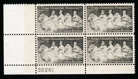 Sc 1408 6c Stone Mountain Memorial Mnh Plate Block4 Ll