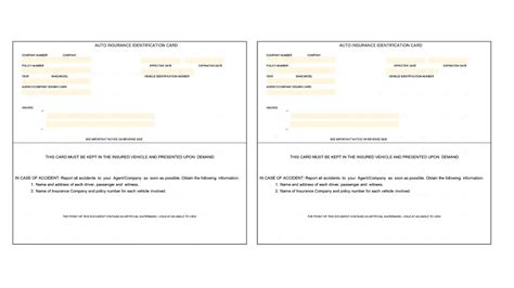Auto Insurance Card Template How To Fill Out And Use