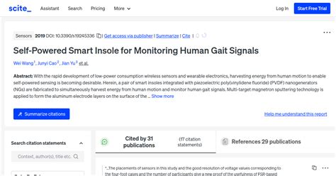 Self Powered Smart Insole For Monitoring Human Gait Signals