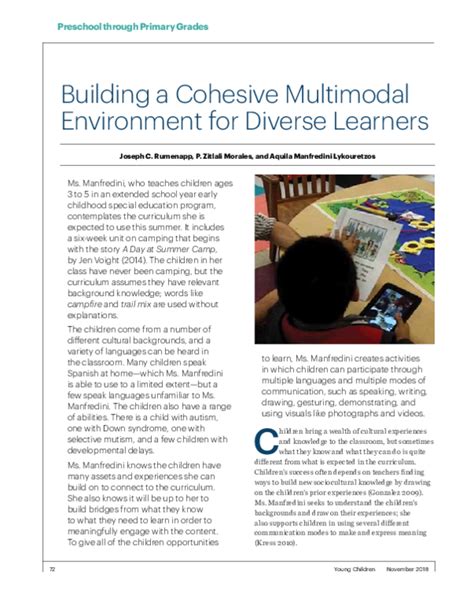 Pdf Building A Cohesive Multimodal Environment For Diverse Learners