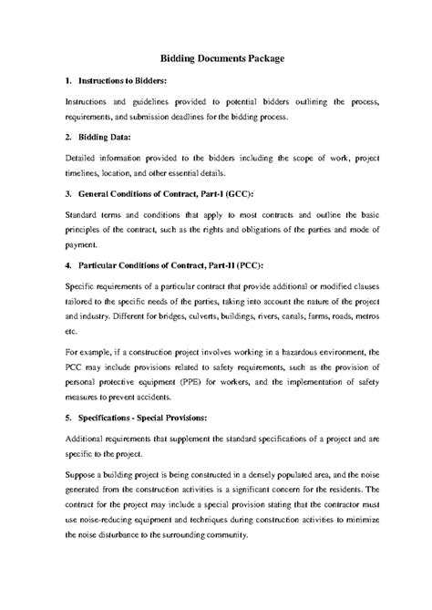 Bidding Documents Package Bidding Documents Package Instructions To