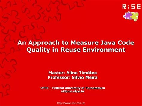 PPT An Approach To Measure Java Code Quality In Reuse Environment