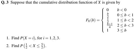 Solved Suppose That The Cumulative Distribution Function Of