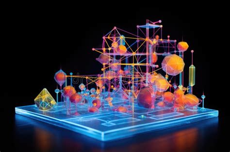 Hologram Of Complex Molecular Structures Stock Illustration