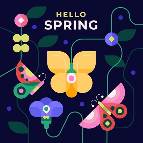 Free Vector Flat Spring Vertical Poster Template
