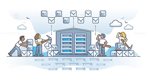 Data Mining Techniques And Information Collecting Outline Hands Concept Vectormine