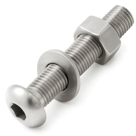 M12 X 90mm Socket Button Screw Nut And Washer Assembled Bolt A4 Marine Stainless Steel Iso