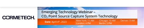 Webinar Co₂ Point Source Capture Technology Cormetech