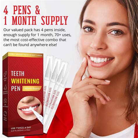 Teeth Whitening Pen 4 Pack Brighten Your Smile In Just 1 Week With