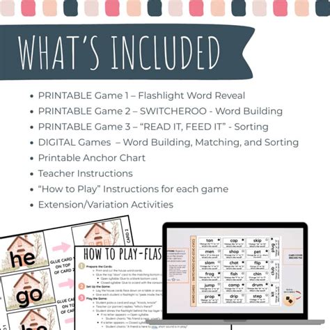 Open Syllable Phonics Flashlight Reveal Word Games Craftivity Printable