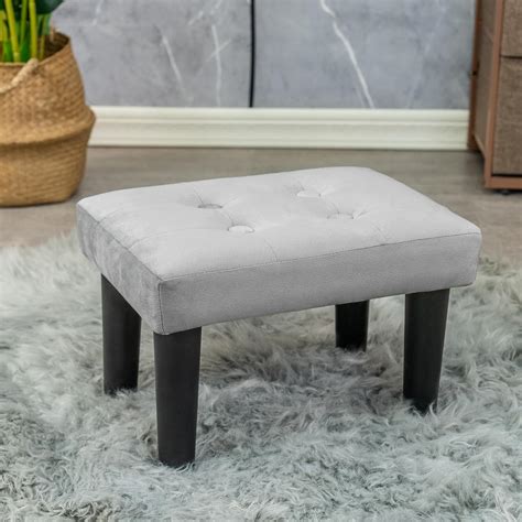 Carolmade Ottoman Foot Rest Velvet Small Ottoman Foot Stool With Legs