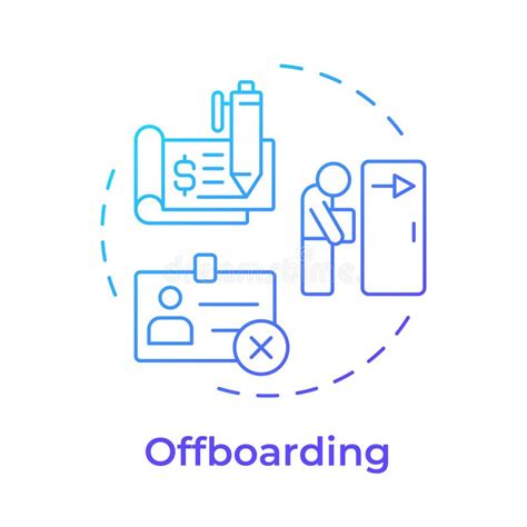 Offboarding Blue Gradient Concept Icon Stock Vector Illustration Of