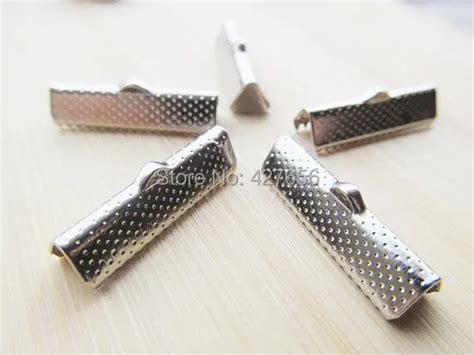 1000 개 8mm X 25mm 실버 톤앤틱 브론즈 리본 코드 엔드 클램프 코드 엔드 캡 크림프 비즈 클립 버클 패스너