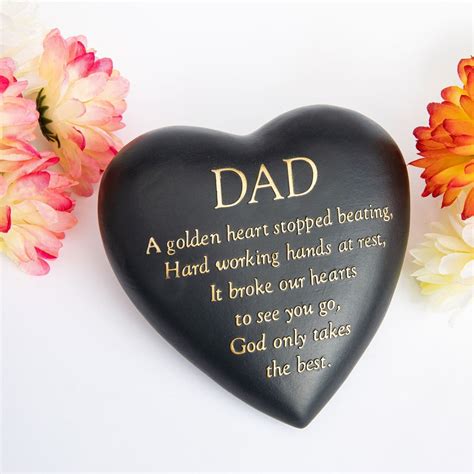 Memorial Stone For Dad Dad Grave Stone Heart Shaped Dad Memorial