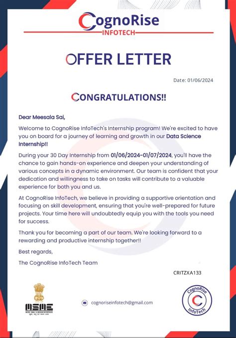 Sai Meesala On Linkedin Internship Datascience Cognoriseinfotech Learningandgrowth