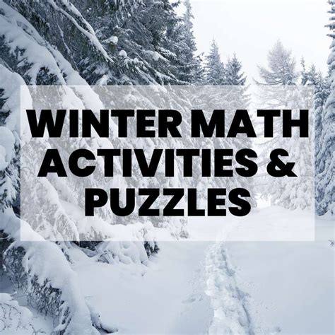 Winter Math Activities And Puzzles Math Love