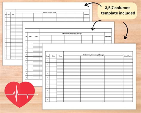 Excel Medication Tracker Medication Lists Printable Fillable Pdf