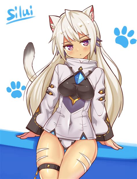 Rule 34 Cat Ears Cat Tail Catgirl Cougar1404 Purple Eyes Tagme White