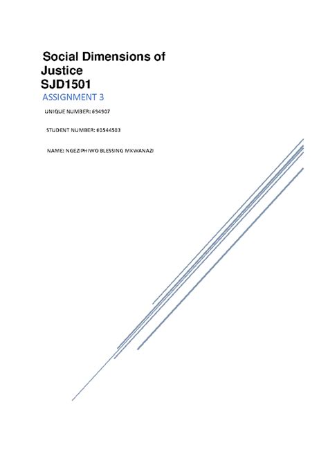 Sjd1501 Assignment 3 Social Dimensions Of Justice Sjd Assignment 3
