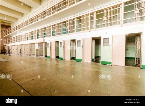 The Jail Cells Inside The Cellhouse On Alcatraz Penitentiary Island