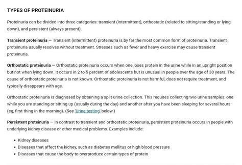 Types Of Proteinuria In Renal Health