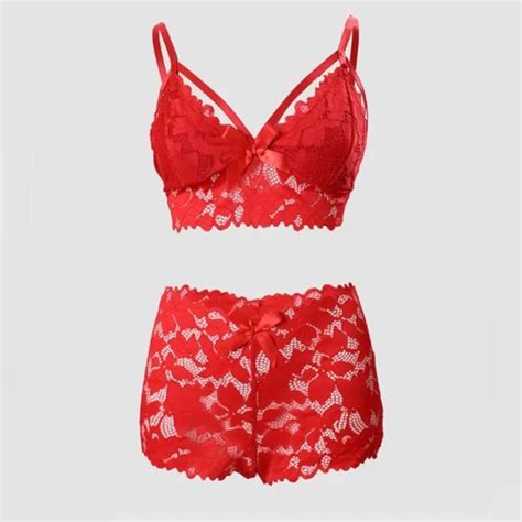 Intimates And Sleepwear Bow Decor Lace Lingerie Set Poshmark