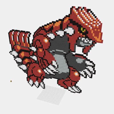 Groudon Pixel Art Template