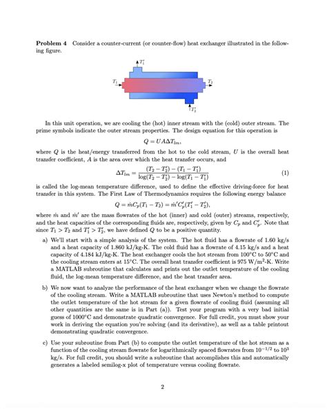 Solved Problem Consider A Counter Current Or Chegg